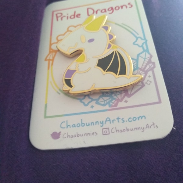 Nonbinary Pride Dragon Enamel Pin Etsy 2704