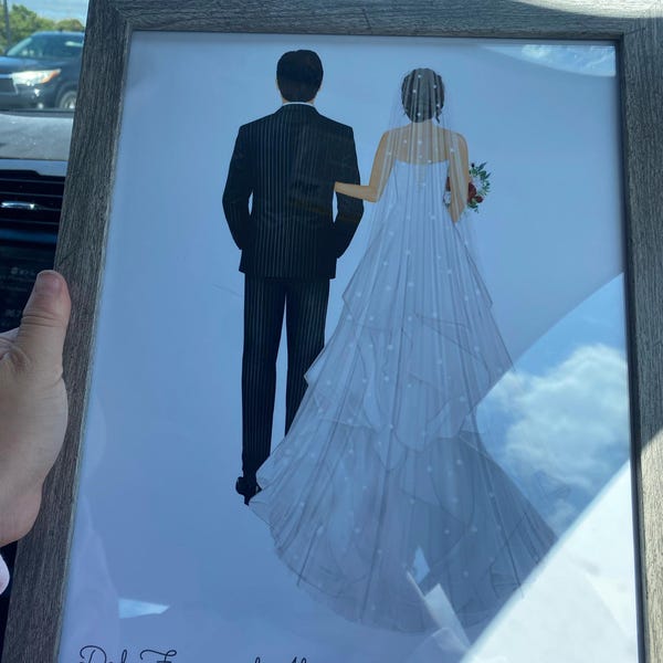 Personalized Bride and Dad Portrait Art PRINT | Father of the Bride ...