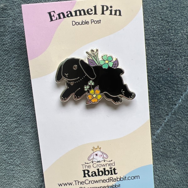 Black Lop Bunny Pin, Enamel Pin, Rabbit Pin, Bunny Pin, White Rabbit ...