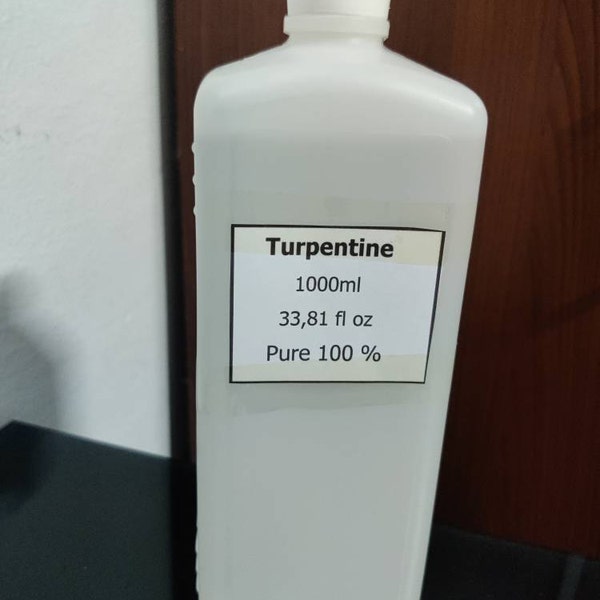 Turpentine 1000 Ml - 33.81 Fl Oz - 100 % Pure Gum Spirits of Turpentine ...