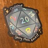 Shiny Math Rocks Holographic Dice Sticker D20 Dungeons and Dragons Nat ...
