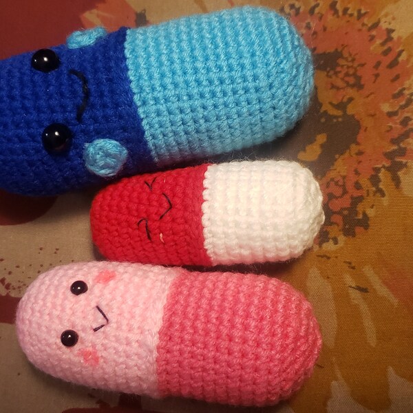 Amigurumi Pills Crochet Pattern, 4 Pill Sizes in 1 Crochet Pattern ...