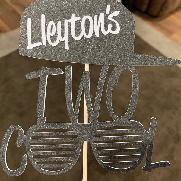 Two Cool Cake Topper, Two Cool Birthday Decor, Two Cool, Two Cool Party ...