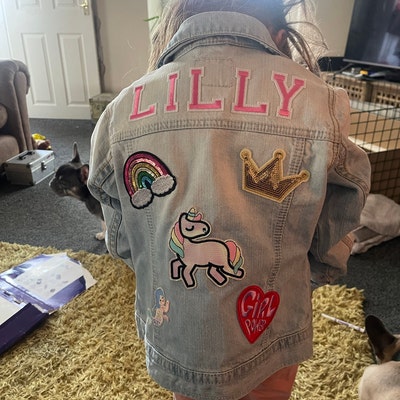 Personalised Custom Denim Jacket Kids Unisex Patch Ruffle - Etsy UK