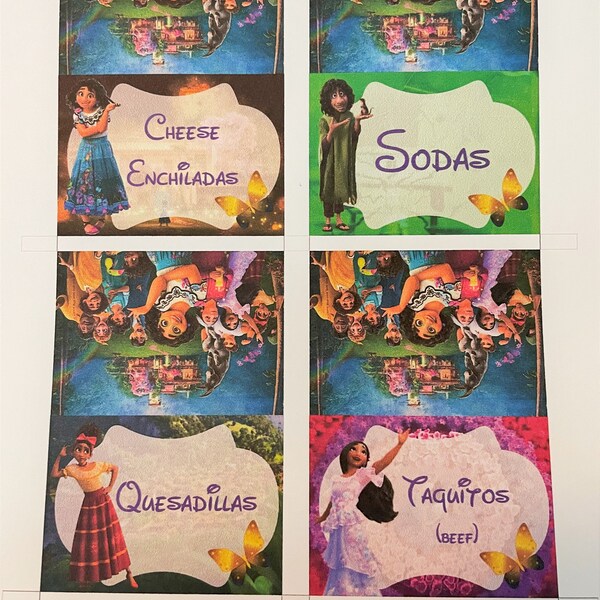 Encanto Party Food Labels, 12 Designs, Encanto Food Tents, Encanto ...
