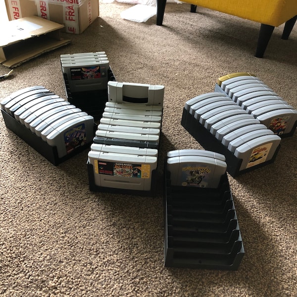 Super Nintendo SNES Game Cartridge Tray (holds 10) Rack/stand/storage ...