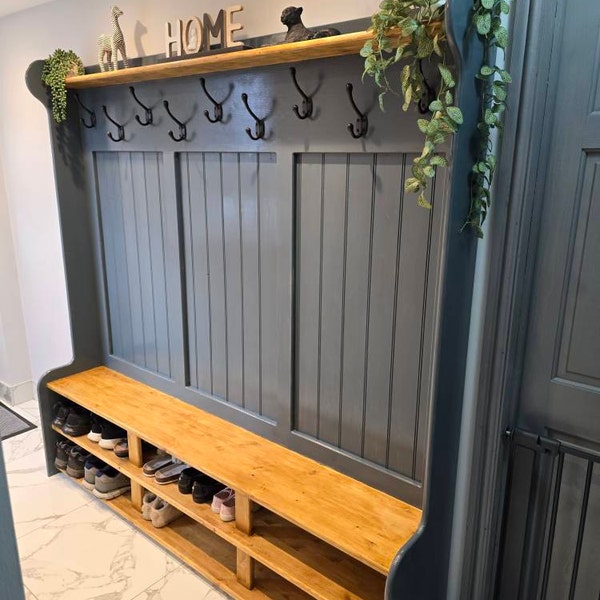 4ft Coat Rack,boot Room, Hallway Bench,monks Bench, Shoe Storage, Any ...