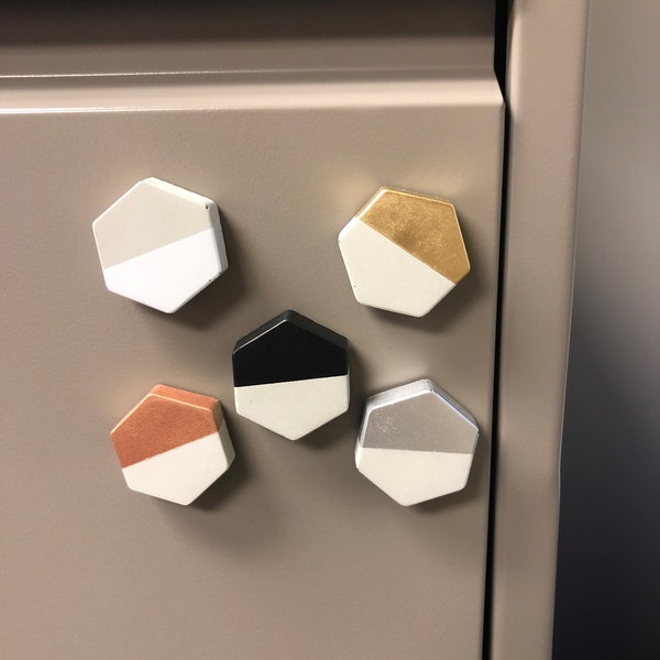 Marble Hexagon Geometric Magnet Set | Fall Decor | Home Office ...