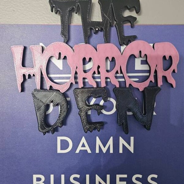 The Horror Den Wall Sign Door Sign Shelf Art, Movie Room Display Gift ...