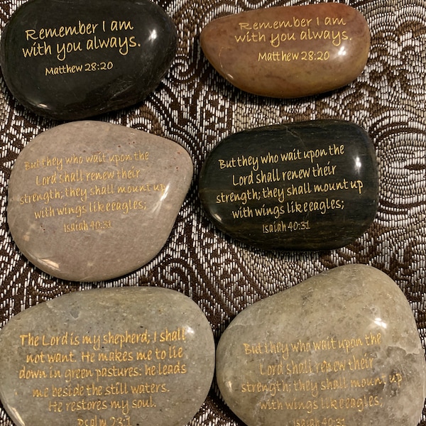 Engraved River Rocks - Scripture Verses, Sold Individually - Etsy