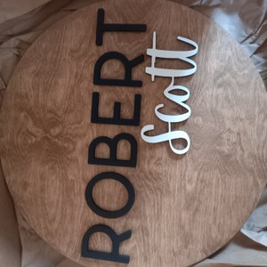 Customized Baby Name Sign, 12-36 Inch, Baby Shower, Round Plaque ...