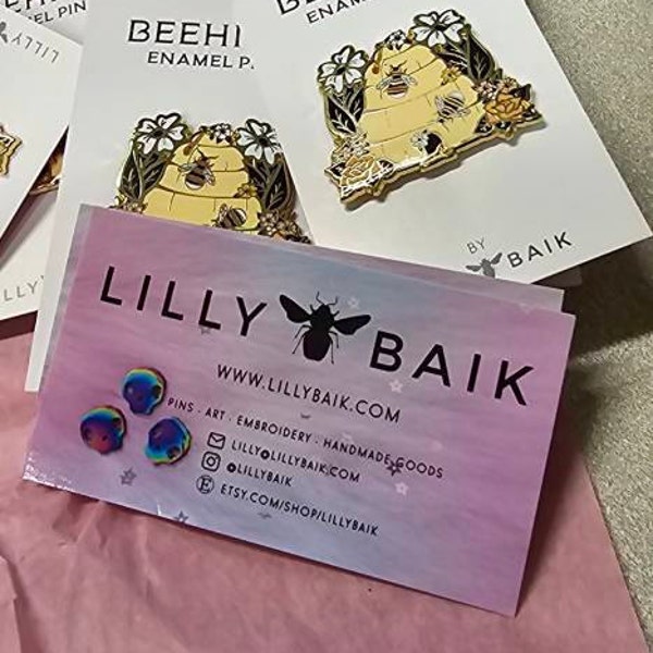 Beehive Hard Enamel Pin, Honeybee Floral Flowers Botanical Animal ...