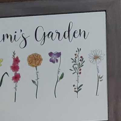 Family Birth Flower Design Names in Stems Personalized - Etsy
