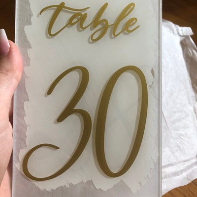 Back Painted Acrylic Wedding Table Number Sign - Etsy