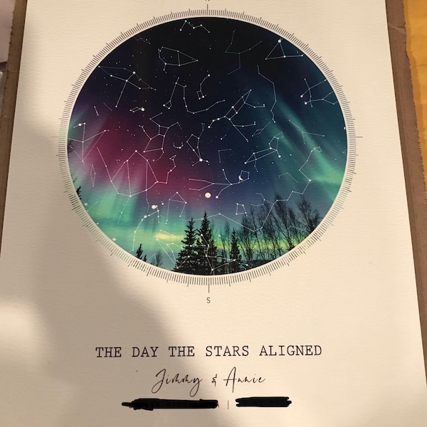 Night Sky Star Map Unique Birthday Gift Ideas for Wife | Unique Wedding ...
