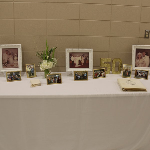 Silver Gold Glitter 50th Numbers-50 Birthday-anniversary-stand up Paper ...