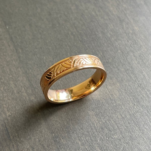 Rose / Yellow / White Gold Wedding Band for Men and Women, Wide Wedding ...