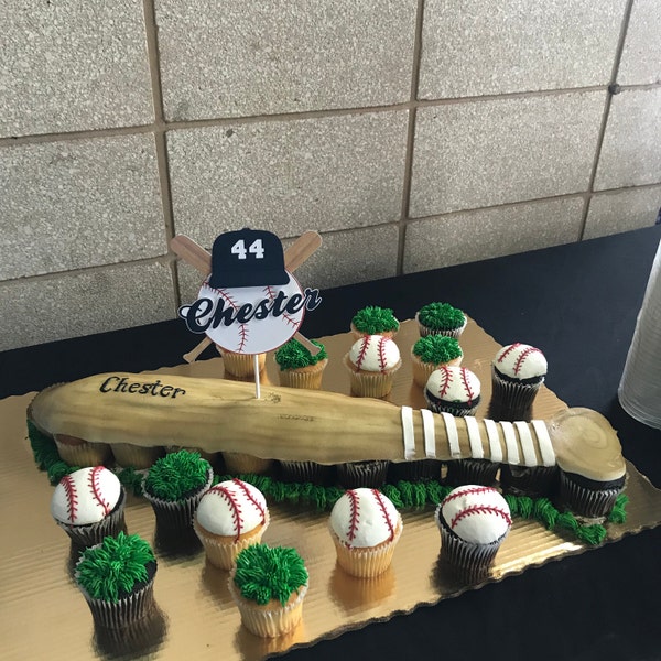 Personalized Baseball Cake Topper: Ball Bat Theme Party Decoration - Etsy
