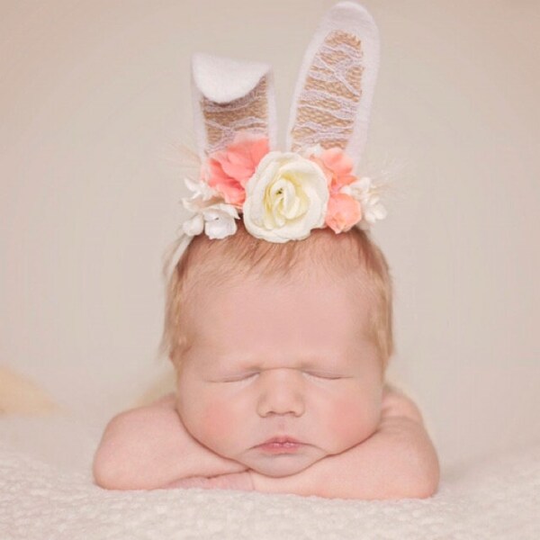 Some Bunny to Love Easter Spring Bunny Rabbit Flower Crown Headband - Etsy