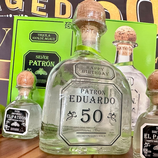 Personalized Label to Fit Patron Tequila Bottle - Weddings, Birthdays ...