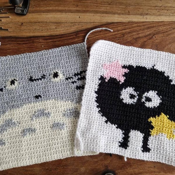 Anime Crochet Blanket Pattern PDF Anime Movie Patchwork - Etsy