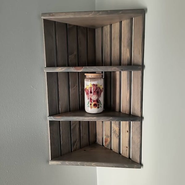 Corner Unit' Rustic Shelves' Corner Crate Shelf' Grey Shelving' Knick ...