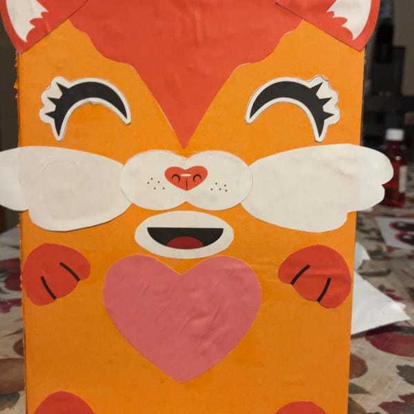 Fox Valentine Box Printable Decor Kit 3D Nose, Eye Options, 3D Bow ...