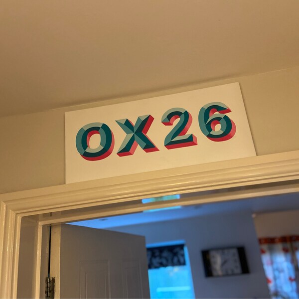 Hand Painted think Pink House Number Perspex Sign. Bevelled Design ...