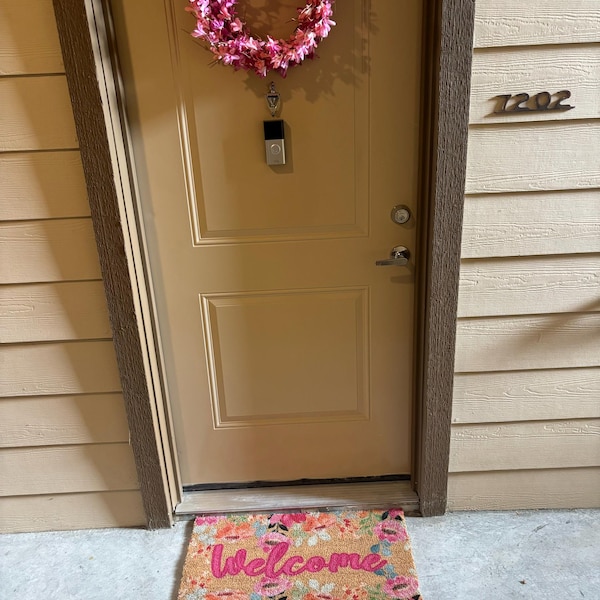Coquette Pink Bow Doormat • Girly Welcome Mat • Soft Aesthetic Entry ...