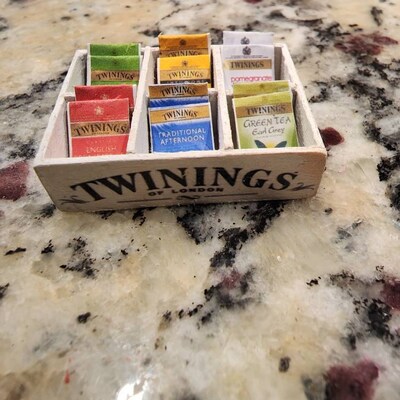 Miniature 1:6 Scale Tea Box, Miniature Dolls Tea Box, Miniature Wooden ...