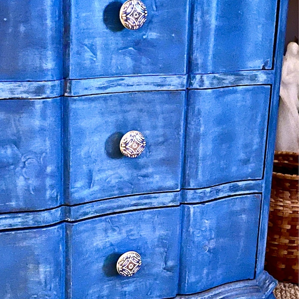 Art Deco Drawer Pull - Blue + Gold - Beautiful Ceramic Drawer Pulls ...
