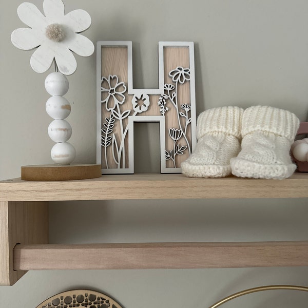 Wildflower Letter, Flower Initial, Floral Nursery Decor, Boho Decor ...