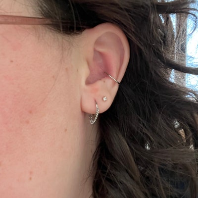 16G / 18G Conch Clicker Hoop, 16g/18g Conch Ring, Slim Hoop Earring ...