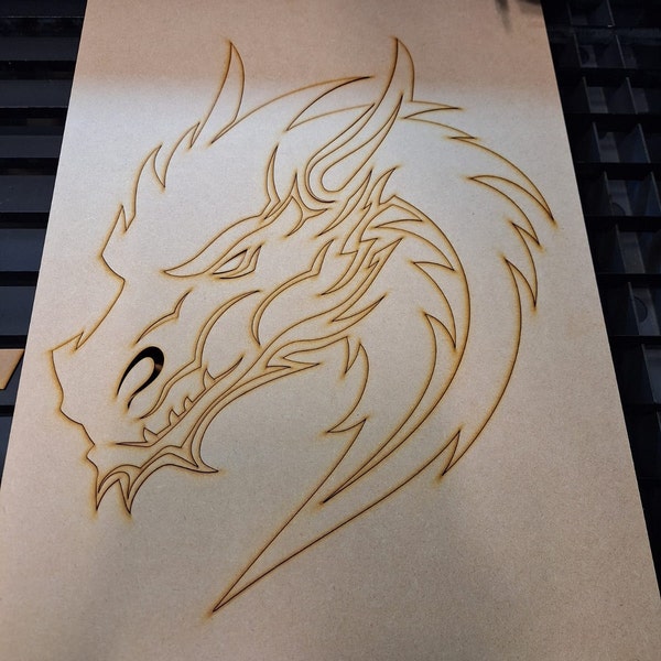 Dragon Laser SVG Cut File, Dragon Wall Art SVG, DXF, Eps, Dragon Head ...