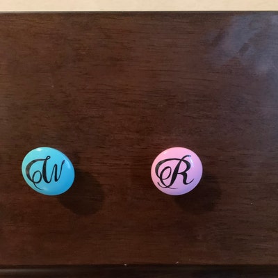 Monogrammed Drawer Pulls / Dresser Knobs and Pulls Hand Painted for ...