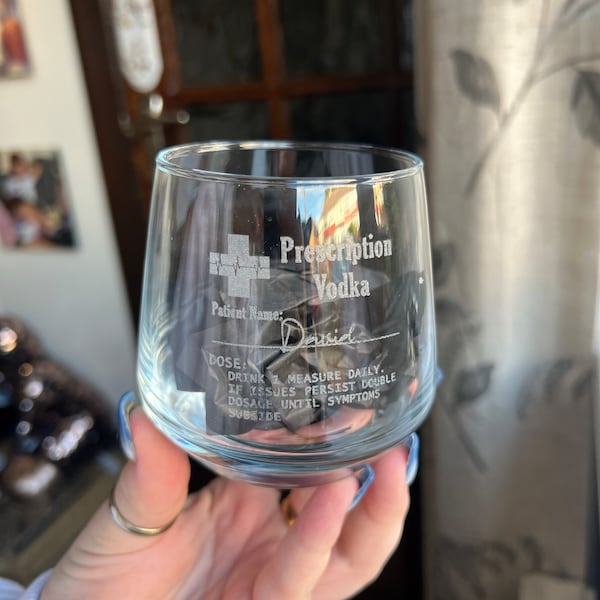 Personalised Engraved Vodka Highball Glass | Prescription Vodka Novelty ...