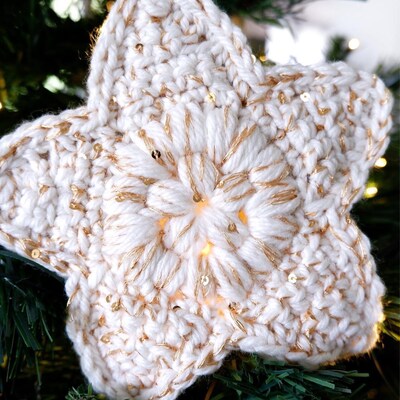 CROCHET PATTERN // Christmas Tree Topper Crochet Star - Etsy