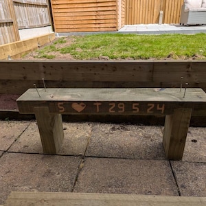 2 Seater Custom Engraved Wooden Rustic Garden Sleeper Seat Outdoor ...