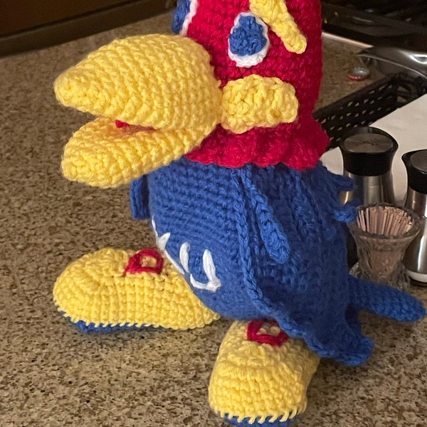 KU Jayhawk Crochet Pattern: Amigurumi Mascot (PDF Pattern) - Etsy