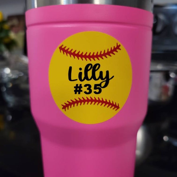Personalized Softball Decal * Vinyl Softball Decal * Softball Sticker ...