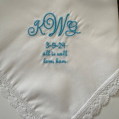 Wedding Gift Handkerchief With Names / Bride and Groom Custom Wedding ...