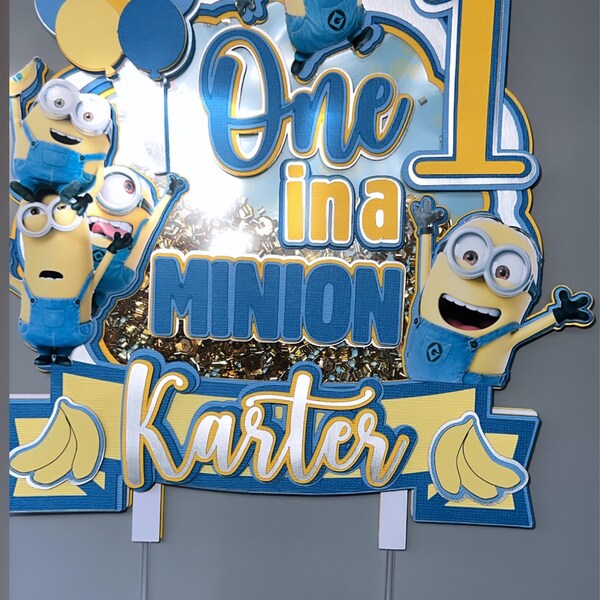 Minions Cake Topper, Despicable Me Cake Topper, One Cake Topper, Custom ...