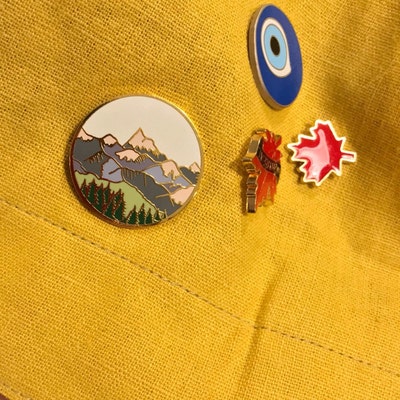 Mountains Enamel Pin Pin Badge Hard Enamel Pin Gold Enamel Lapel Pin ...