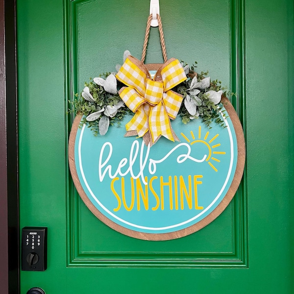 Summer Front Door Decor | Hello Sunshine | Summer Door Hanger | Summer ...
