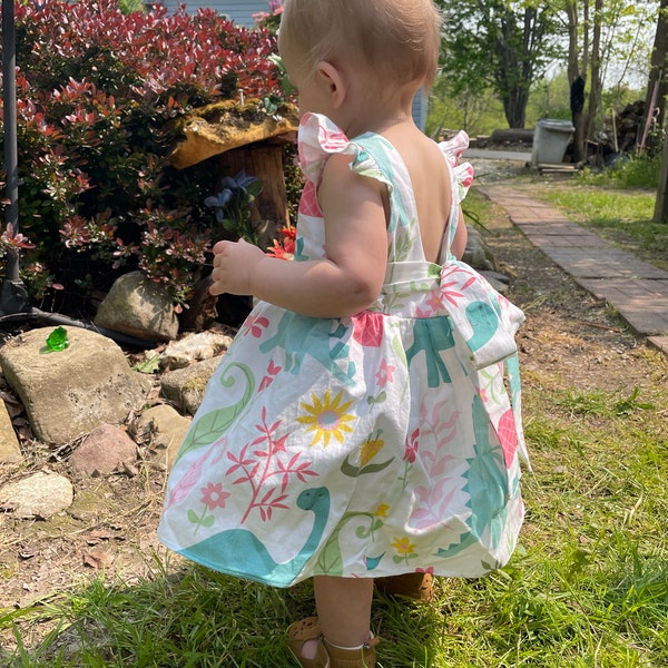 Dinosaur Dress for Girls,baby Dinosaur Dress,pastel Dinosaur Dress ...
