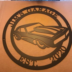 Personalized Muscle Car Metal Garage Sign Race Car Custom Metal Sign ...