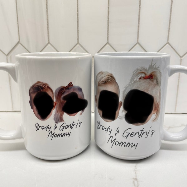 Two Baby Face Mug, Personalized Photo Gift, Custom Baby Face Mug ...
