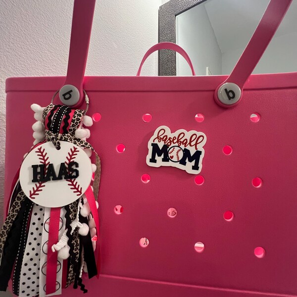 Personalized Baseball Bag Tag: Acrylic Charm With Tassel - Etsy