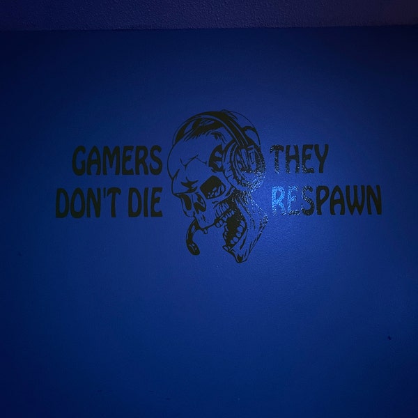 Gamers Don't Die They Respawn Wall Decal Video Game Gifts Kids PS4 Xbox ...
