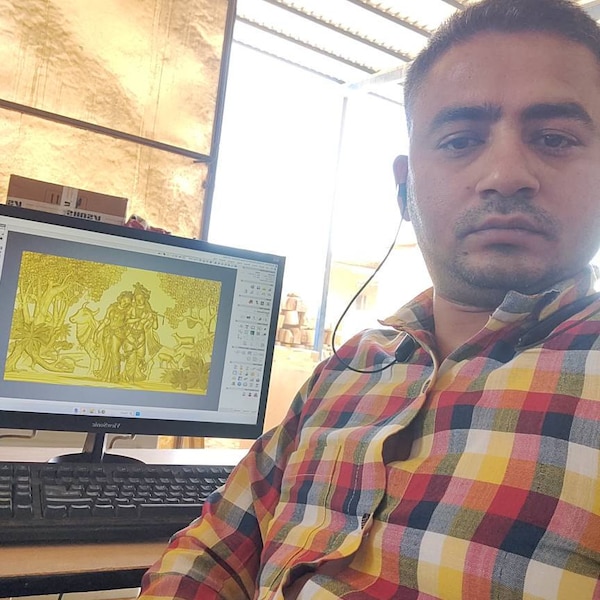 Radha Krishna STL 3D Model, Carvign Model, CNC Router Carving Artcam ...